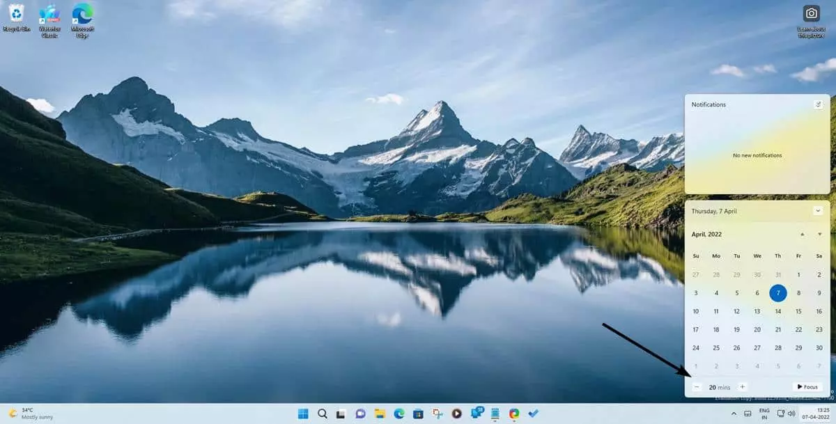 Windows 11 Insider Preview Build 22593 नयाँ फोकस टाइमर नियन्त्रणहरू