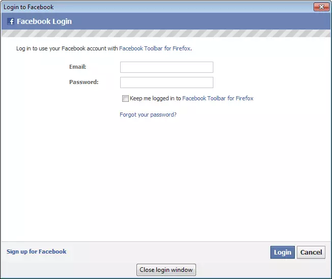 facebook login