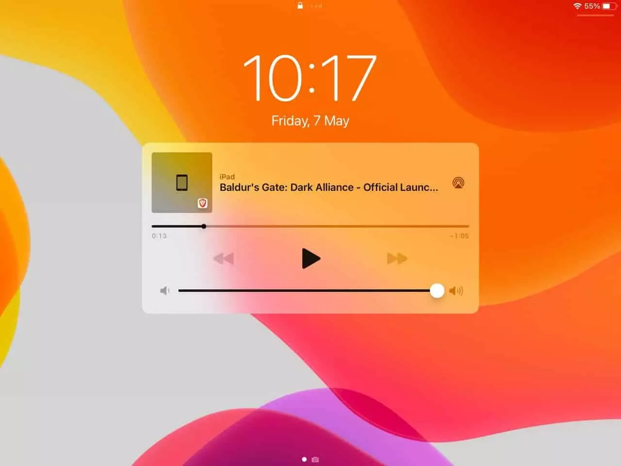 Brave playlist ios - التحكم في التشغيل من شاشة القفل
