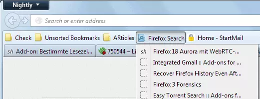 ħlief bookmarks Firefox