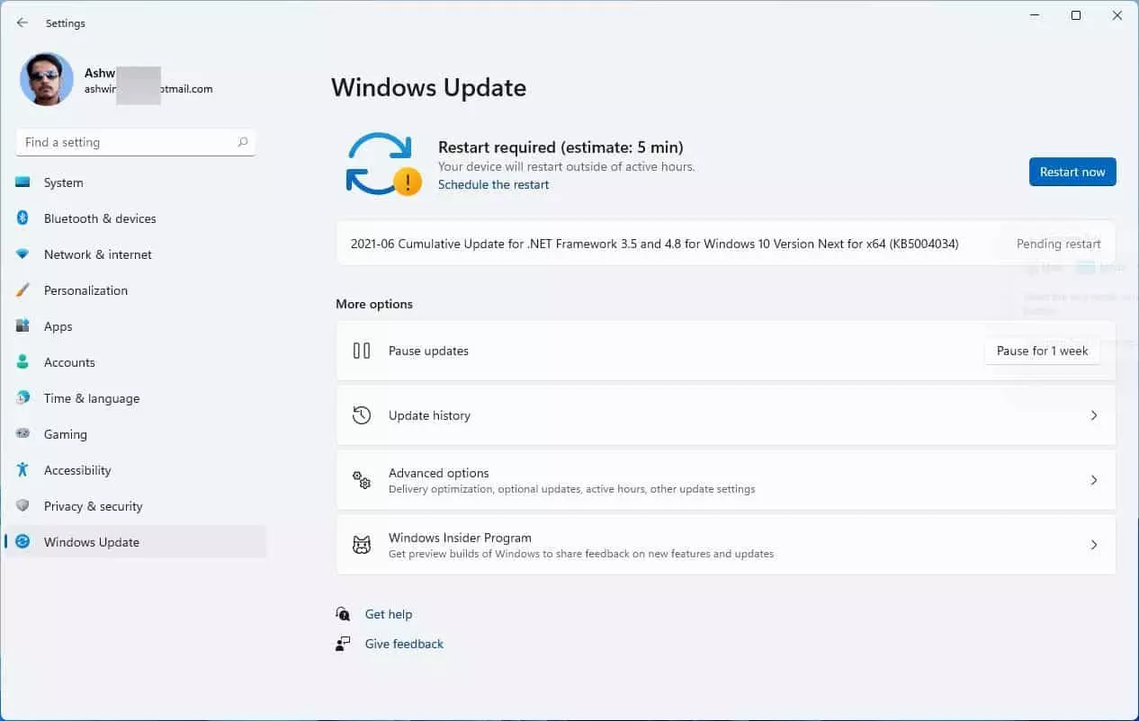 ETA por instali Windows 11 Ĝisdatigojn