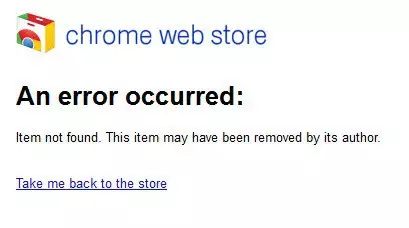 chrome web store இல் பிழை ஏற்பட்டது