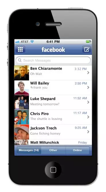 facebook beskeder telefon