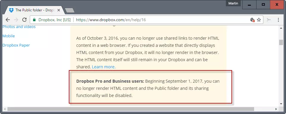 javne mape dropbox