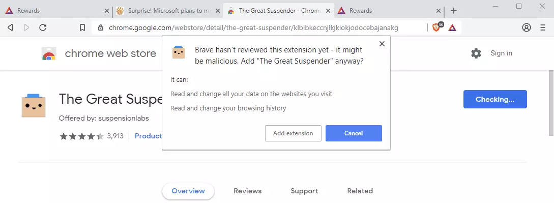 Brave: velocidade de carregamento mais rápida, suporte à extensão do Chrome