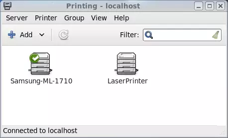 Pag-set up ng network printer sa Fedora 13 10518_1