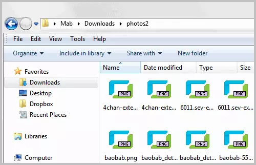 Windows Explorer sortirati