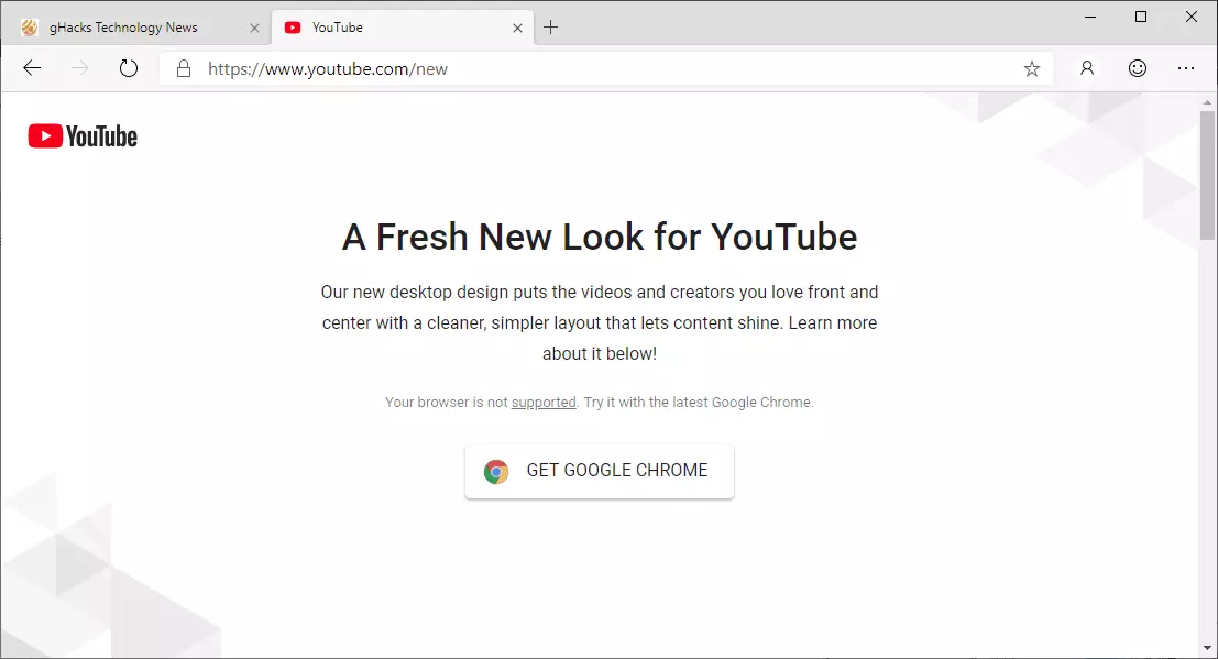 Google YouTube net ënnerstëtzt