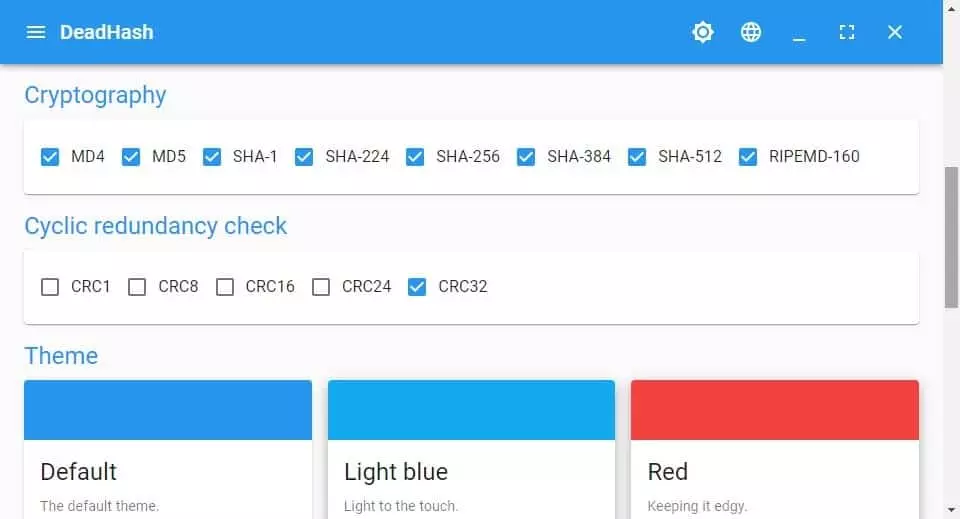 Configurações de DeadHash