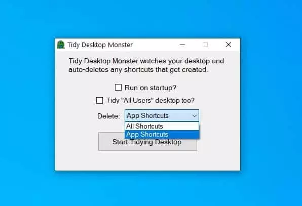 Ρυθμίσεις Tidy Desktop Monster