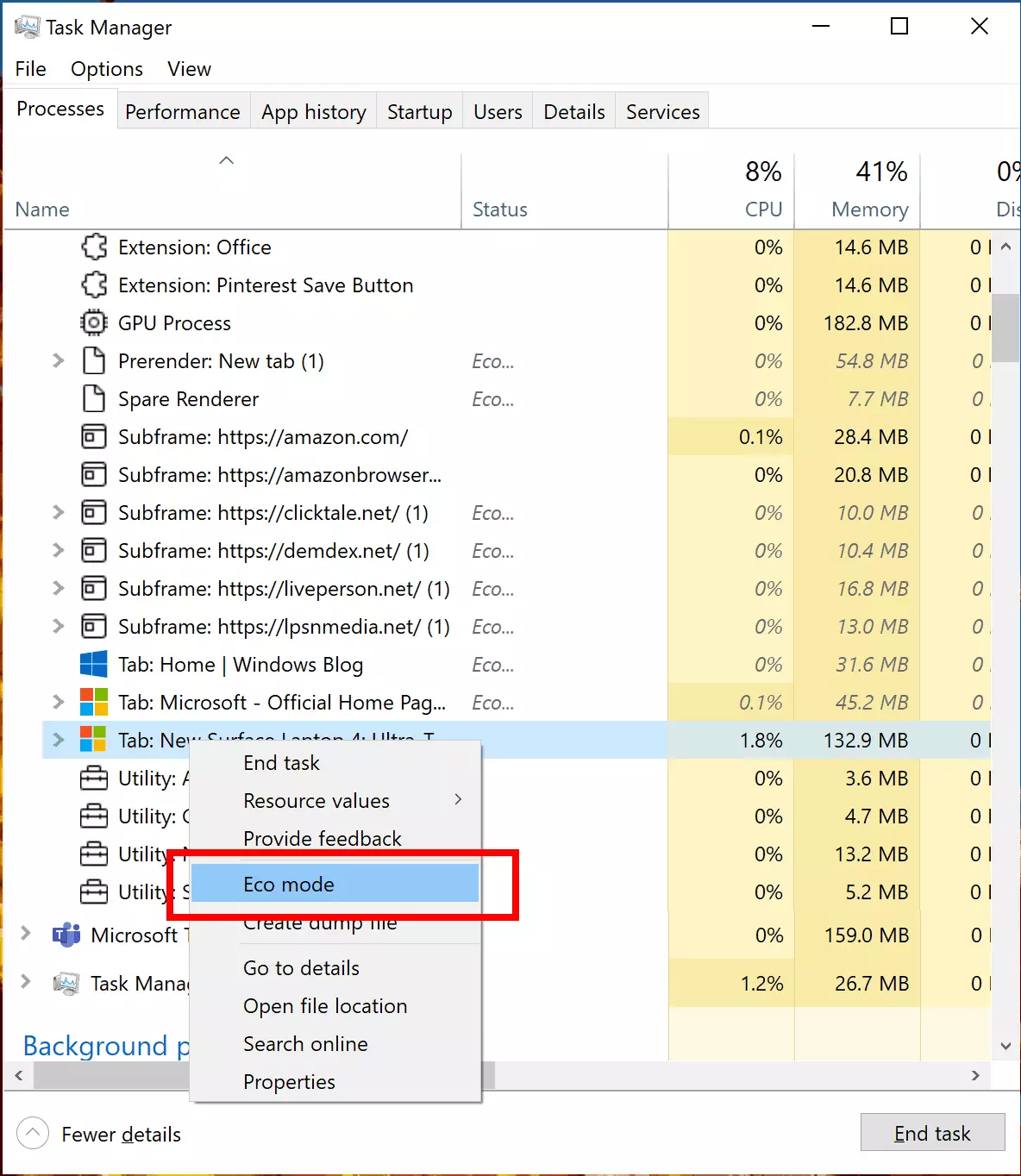 Task Manager eco