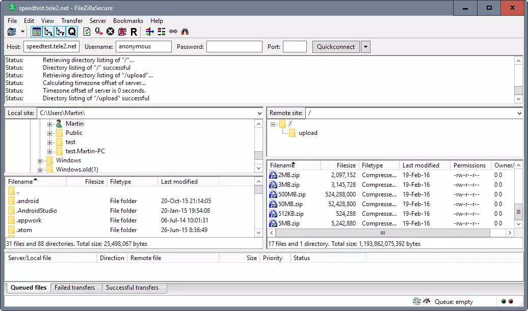 filezilla ସୁରକ୍ଷିତ |