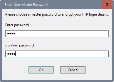 filezilla master password