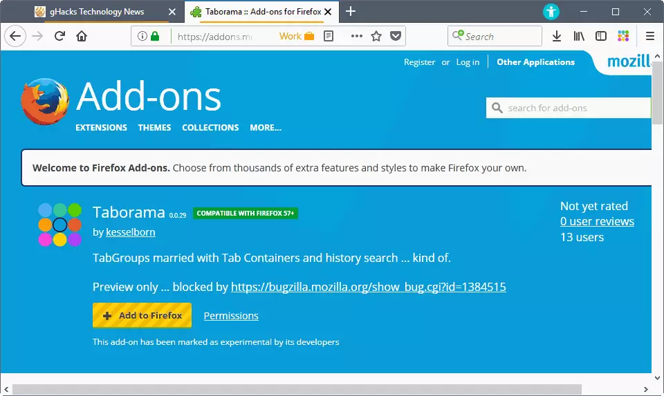 URL Firefox не бачны