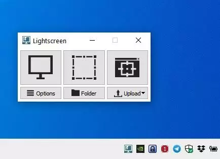 Lightscreen යනු Windows සඳහා වන අවම තිර රුවක් මෙවලමකි