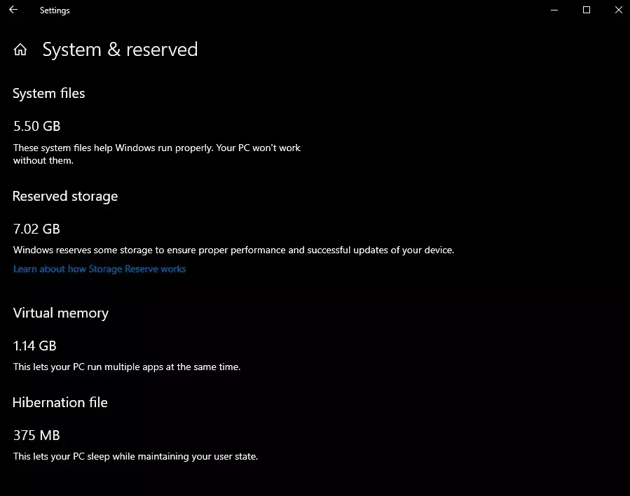 windows 10 reserved storage