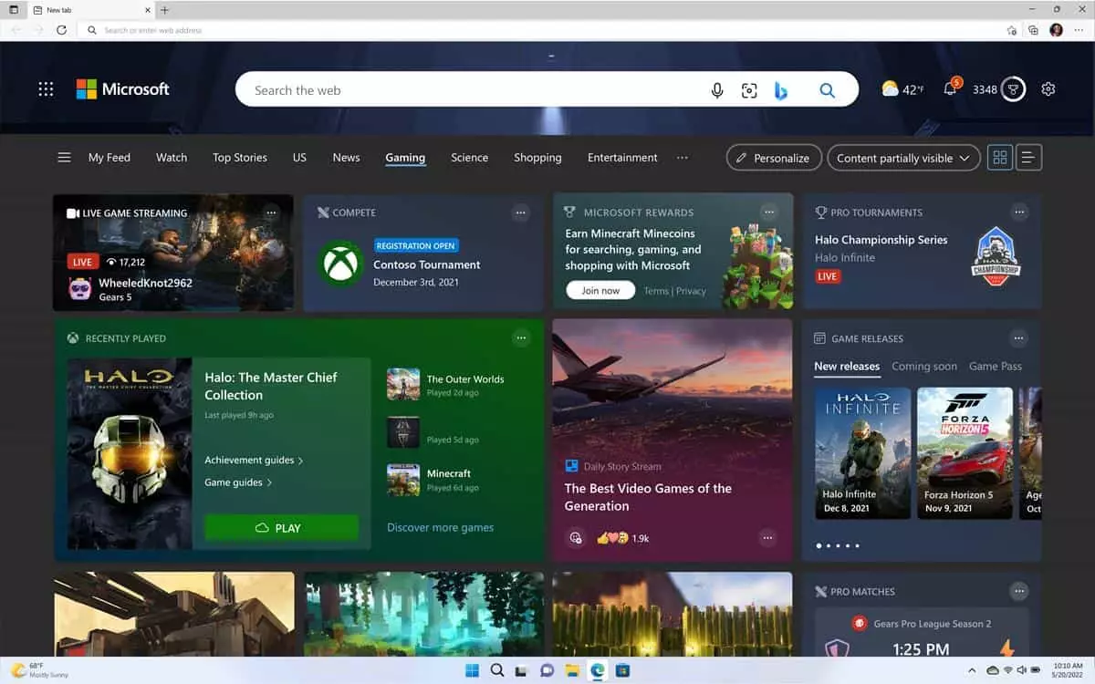 Microsoft Edge krijt in nije gaming-homepage en ferbetterings foar Xbox Cloud-spultsjes