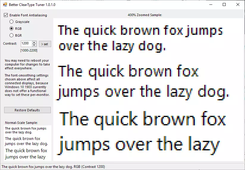 Betere ClearType Tuner: versoepeling van lettertypen configureren op Windows 10