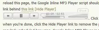 google mp3 inline přehrávač