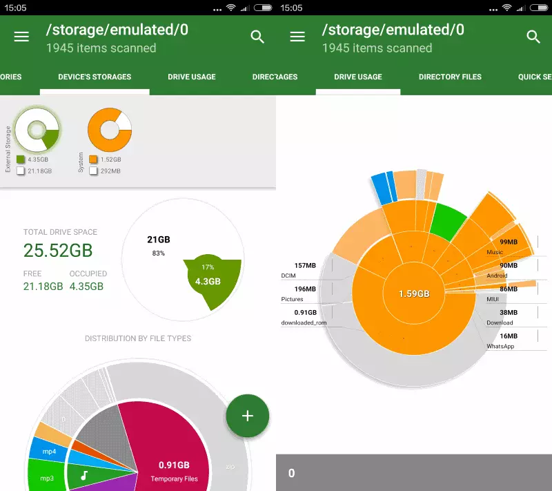 Analizuesi i përdorimit të diskut android