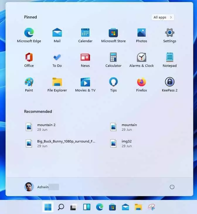 Windows 11 Pratinjau 1st mbangun - ora ana telusuran ing menu wiwitan