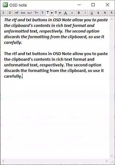 OSD Nota RTF vs TXT