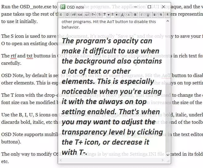 OSD Note-transparenskontroller