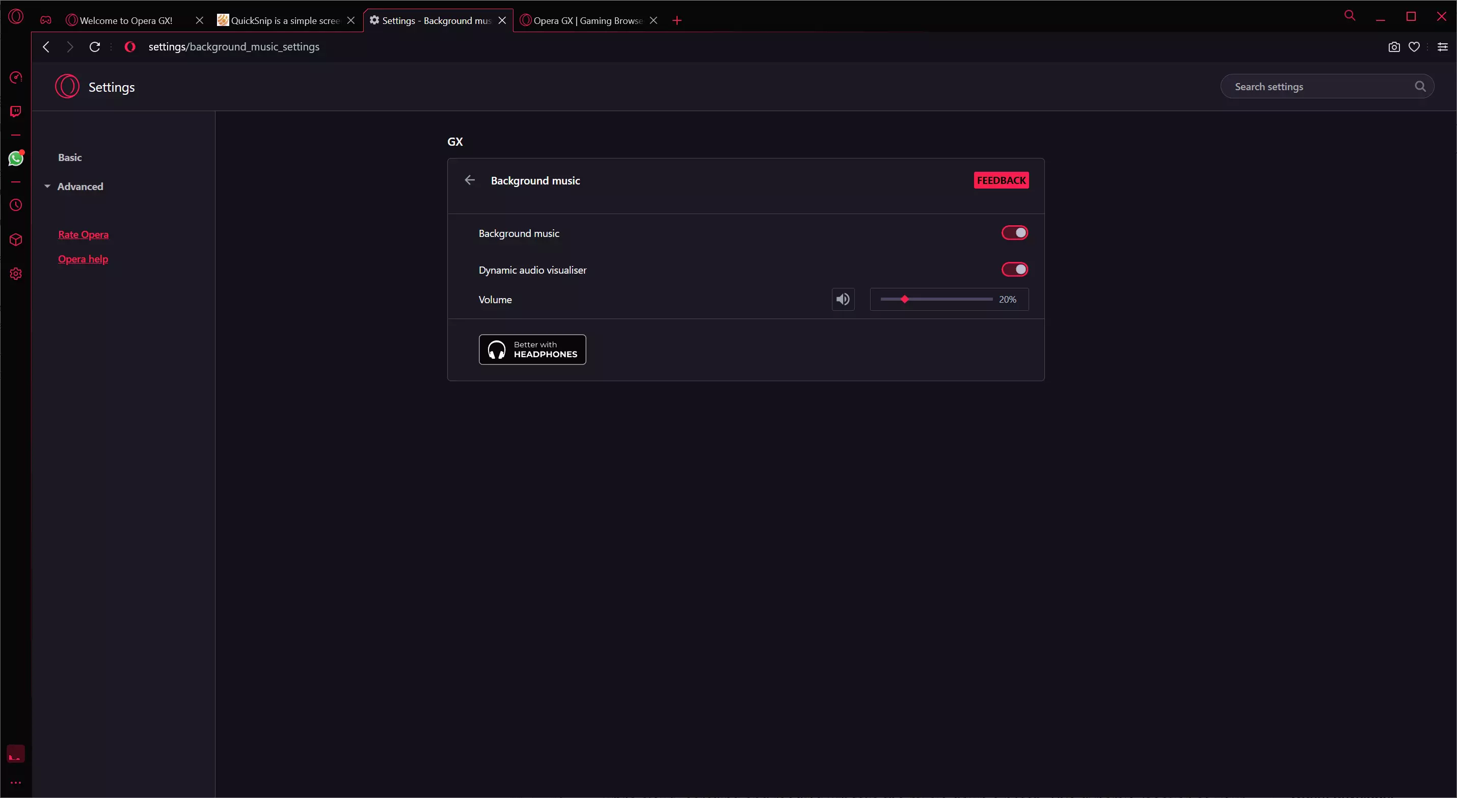 Opera GX బ్రౌజర్ ఇప్పుడు నేపథ్య సంగీతాన్ని ప్లే చేయవచ్చు
