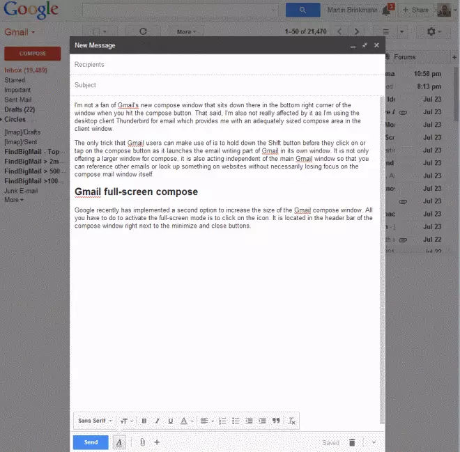 gmaili koostamine