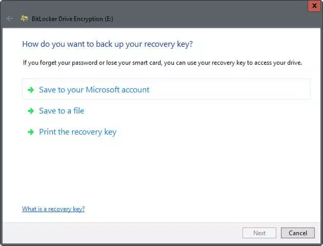 مفتاح استرداد bitlocker