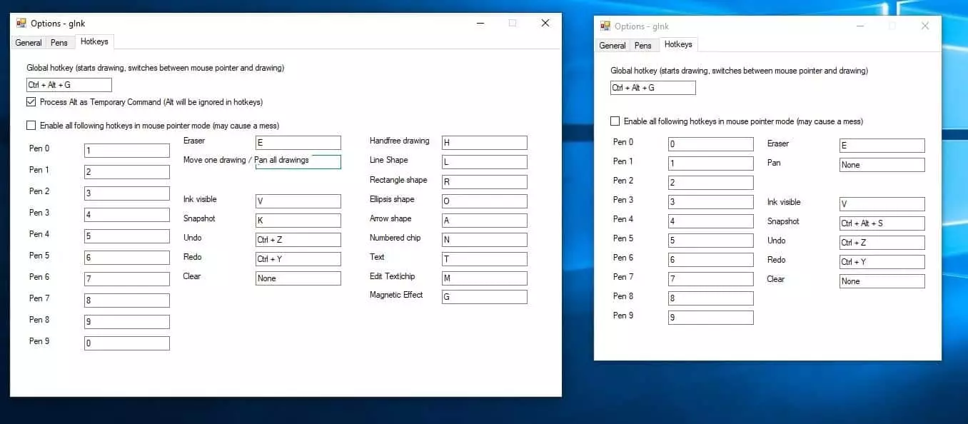 gInk vs ppInk hotkeys