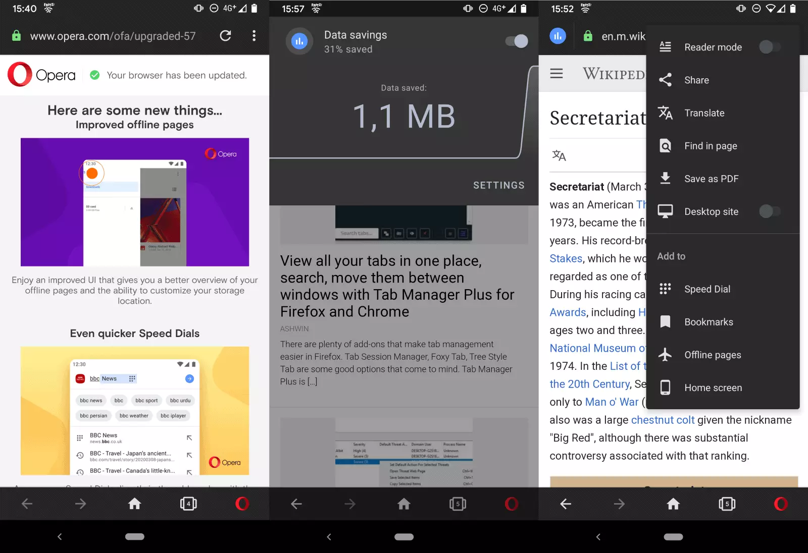 Opera 57 na Androida: ulepszone strony offline i sterowanie oszczędzaniem danych
