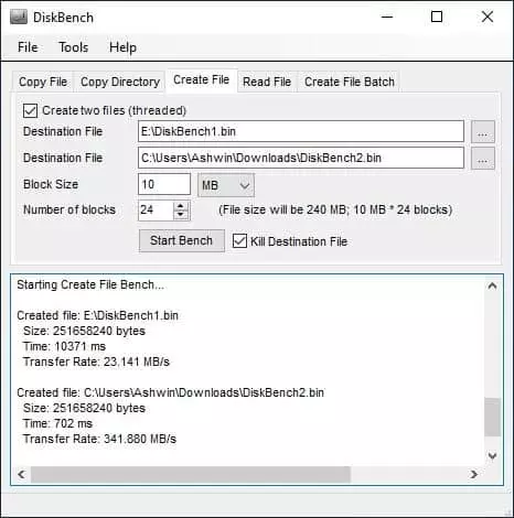 DiskBench создает файл 3