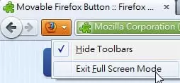 mas maliit na pindutan ng firefox