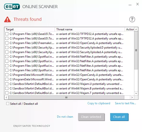 segurança do scanner online eset