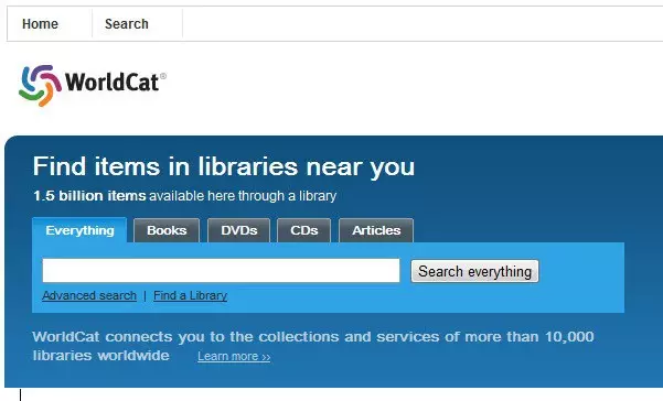 Uporabite Worldcat za iskanje po knjižnicah po vsem svetu