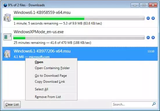 default firefox download manager