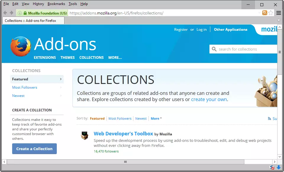 collections de modules complémentaires firefox