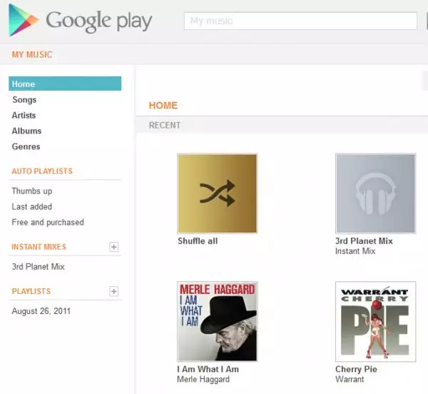 google play minu muusikat