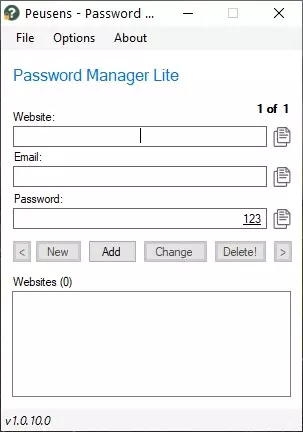 Password Manager Lite és un gestor de contrasenyes fora de línia fàcil d'utilitzar per a Windows
