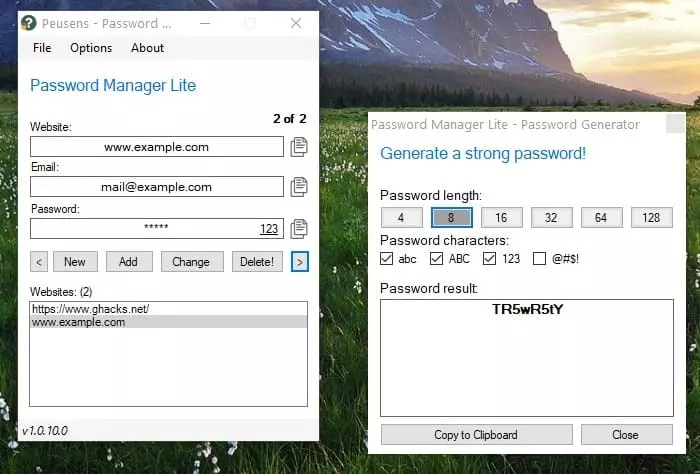 Peusens Password Manager Lite - genera una contraseña segura
