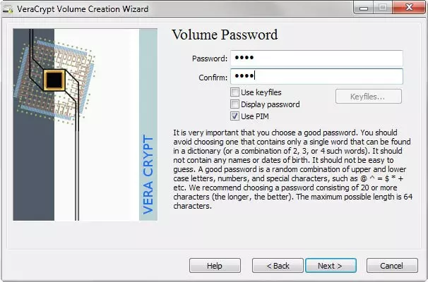 veracrypt pim mawonekedwe