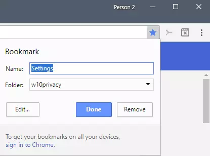 google chrome αντίστροφη προσθήκη σελιδοδείκτη