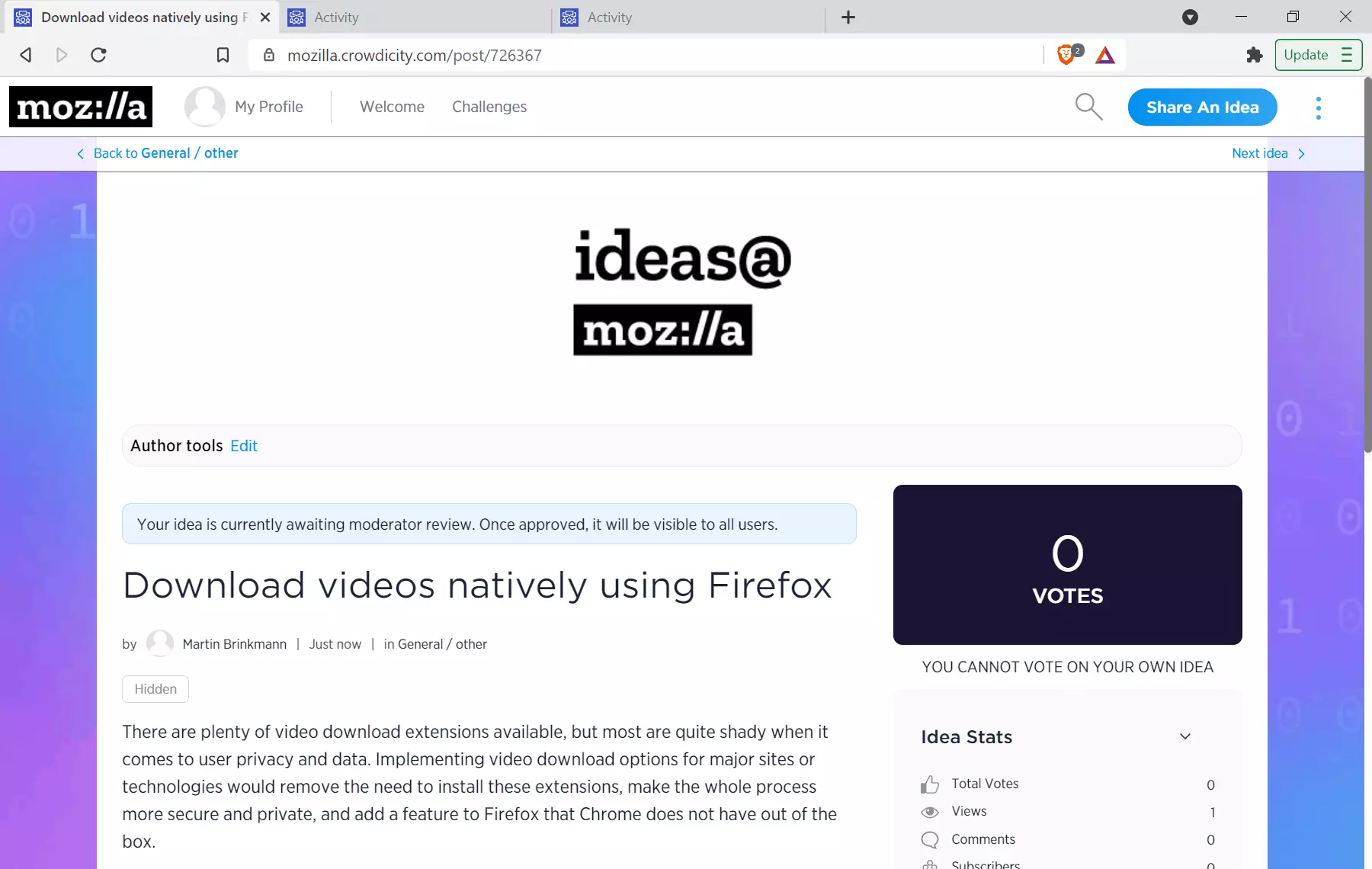Mozilla 想法審核