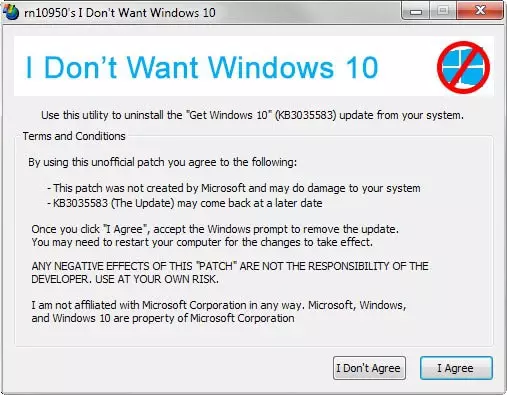 nu vreau windows 10