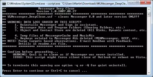 Windows Live Messenger neteja profunda