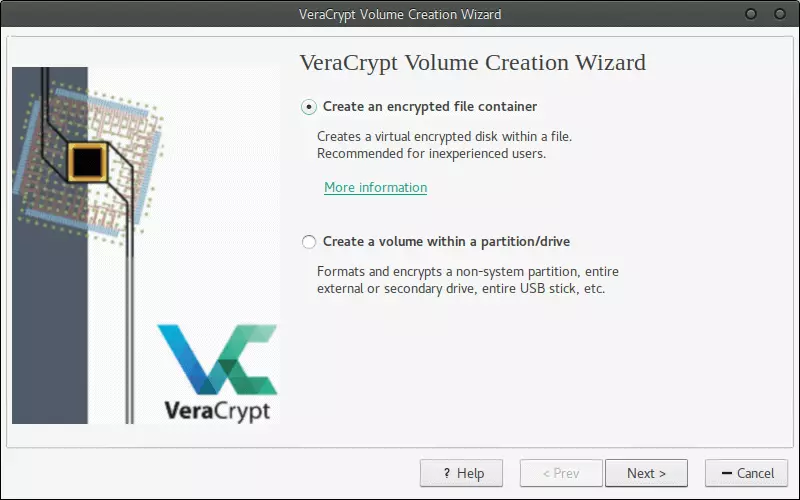 VeraCrypt سکرین 1