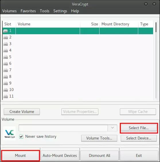 VeraCrypt Mount