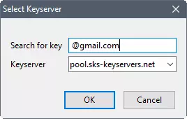 keyserver najít veřejné klíče