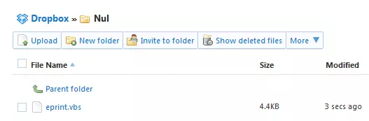 Ukryty folder w Dropbox